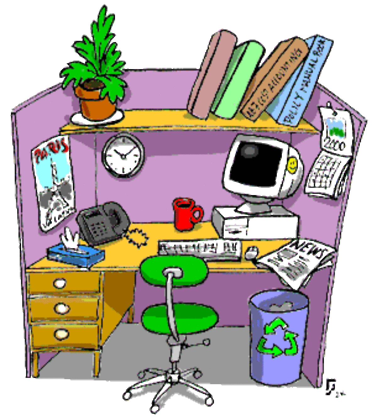 Messy Office Cubicles